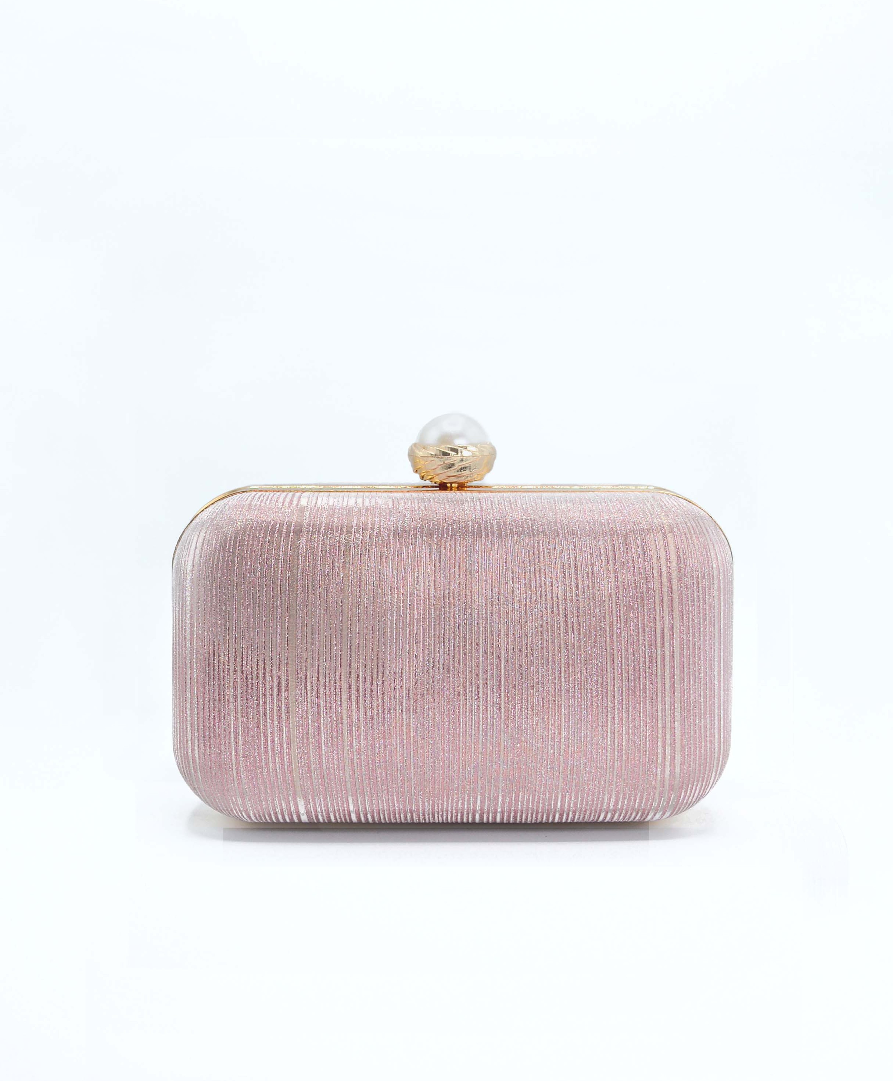Ella Blush Shimmer Clutch with Pearl Clasp – Tabasha.pk